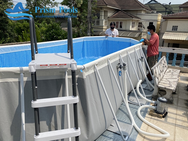สระว่ายน้ำ INTEX Prism Pools มีสระน้ำทุกขนาด 16 ฟุต 18 ฟุต 24 ฟุต 32 ฟุต
